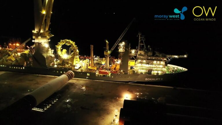 「Moray West」で最初のモノパイル設置完了