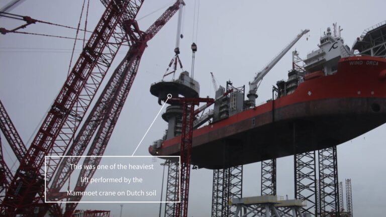 SEP船「Wind Orca」既設1,200トンクレーン撤去