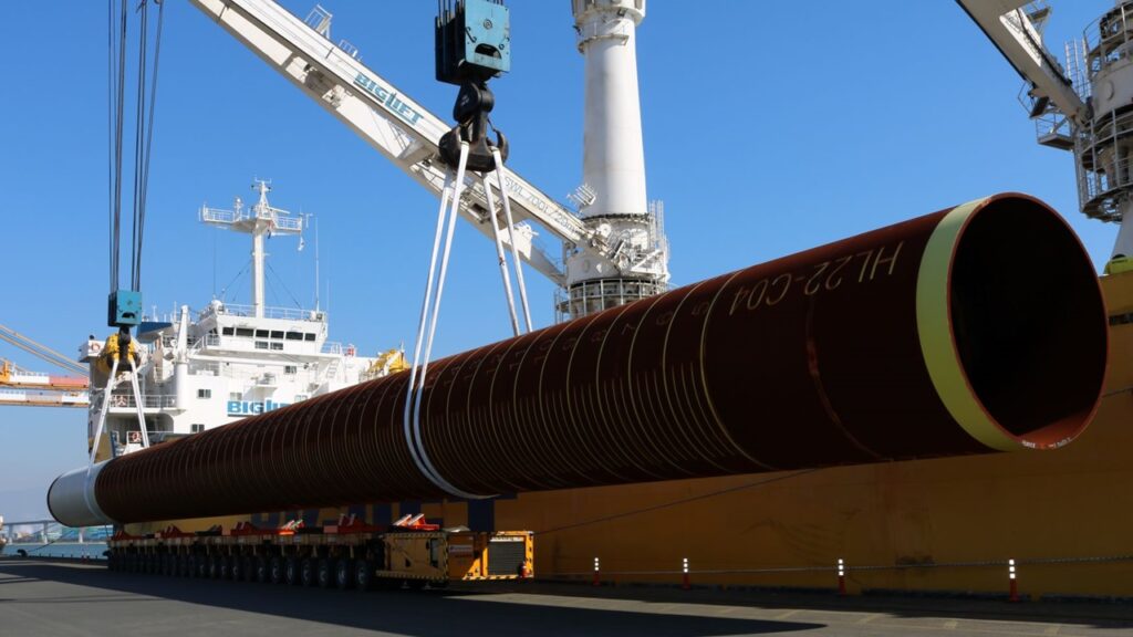 岡山県笠岡市にJFEエンジニアリングのモノパイル製造工場完成