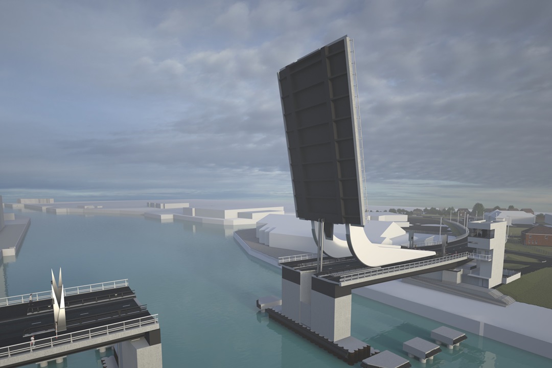 イギリスで建設中の可動橋で最終セクション設置、重量1,120トン