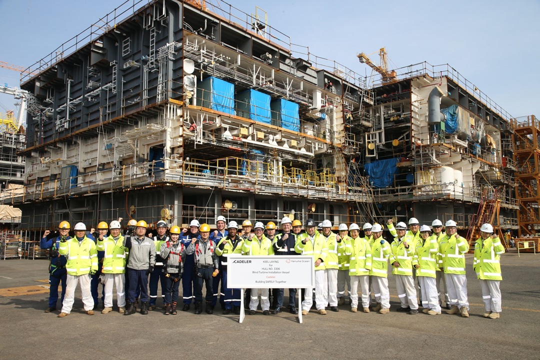 韓国で2,600トン吊りSEP船「Wind Maker」起工