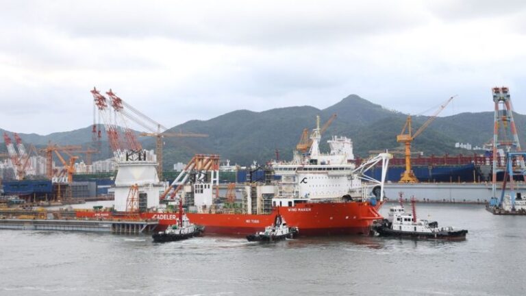 韓国で建造中のSEP船「Wind Maker」進水