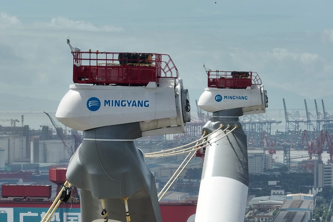 世界最大の浮体式風力発電プラットフォーム「OceanX」組立完了