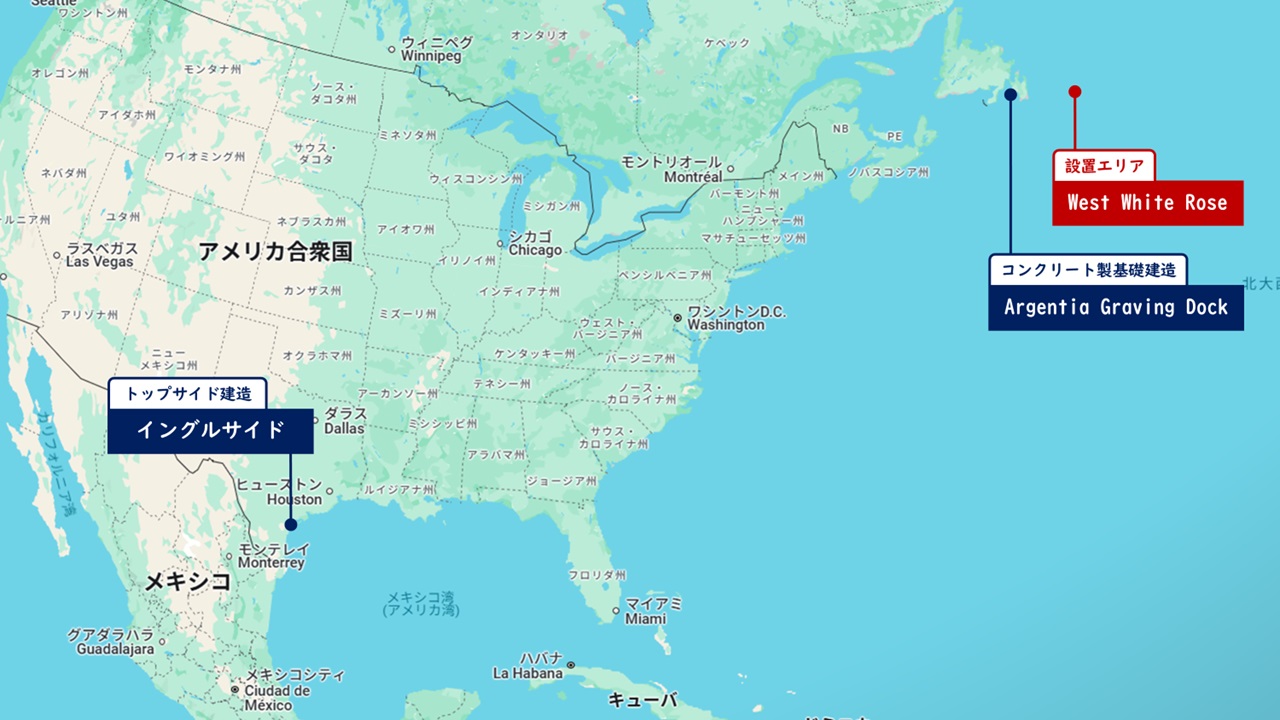 重量23,000トン、「West White Rose」トップサイド設置