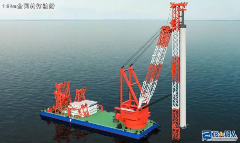 3,600トン吊り全旋回杭打ち船のクレーン製造プロジェクト着工